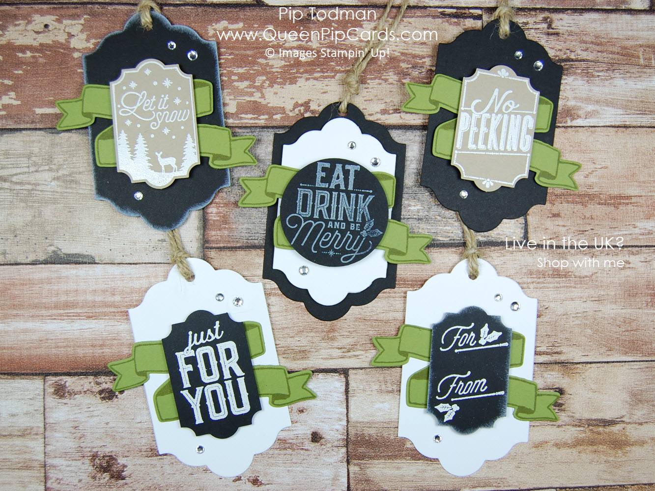 Merry Little Label Tags Chalkboard Style - Queen Pip Cards
