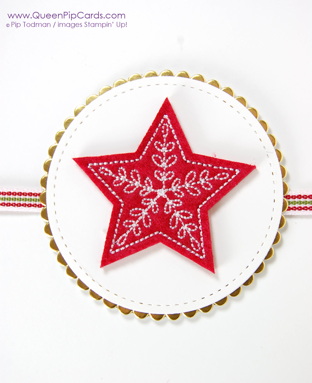 Simple Star Card for Christmas - Felt Embellishments - Queen Pip Cards