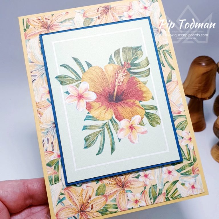 Tropical Gatefold Flap Card Design - Queen Pip Cards