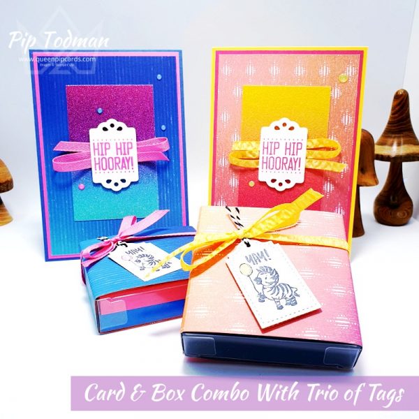 Easy Card and Box combo With Trio of Tags - Queen Pip Cards